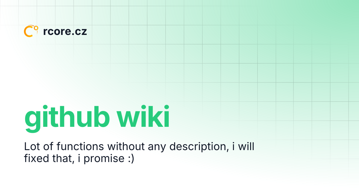 github wiki | rcore.cz