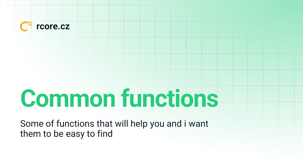Common functions | rcore.cz